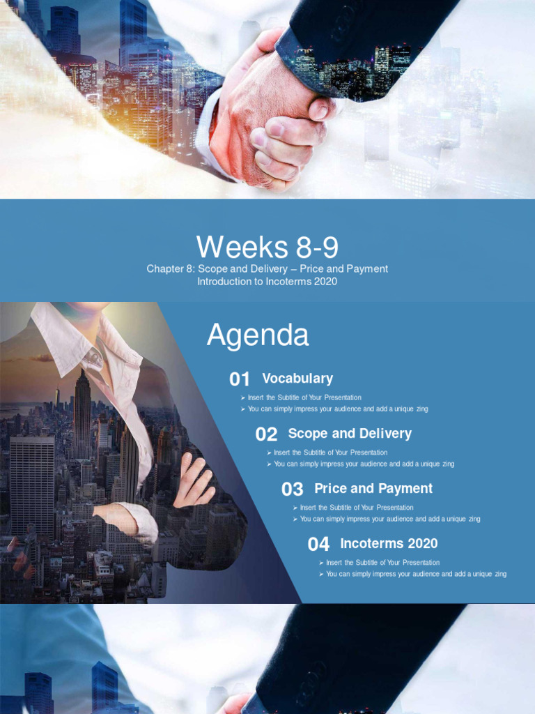 Week 8 9 Scope and Delivery Price and Payment Incoterms 2020 | PDF | Economies | Trade