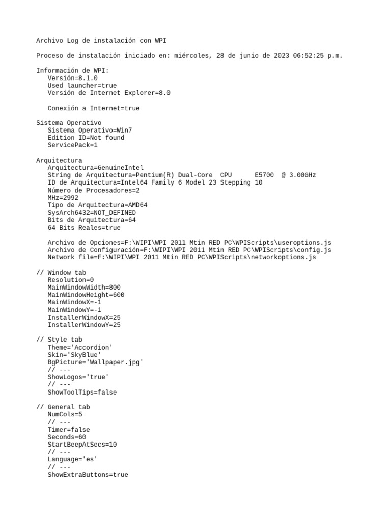 WPI Log 2023.06.28 18.52.25 | PDF | Software del sistema | Software de Microsoft