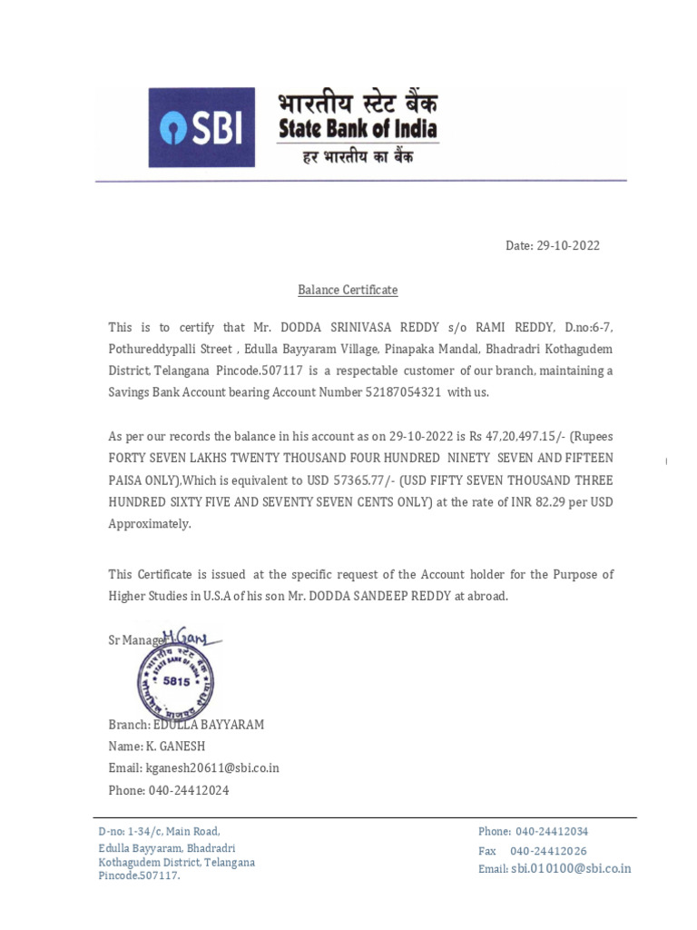 Dodda - Srinivas Reddy - SBI | PDF | Career & Growth