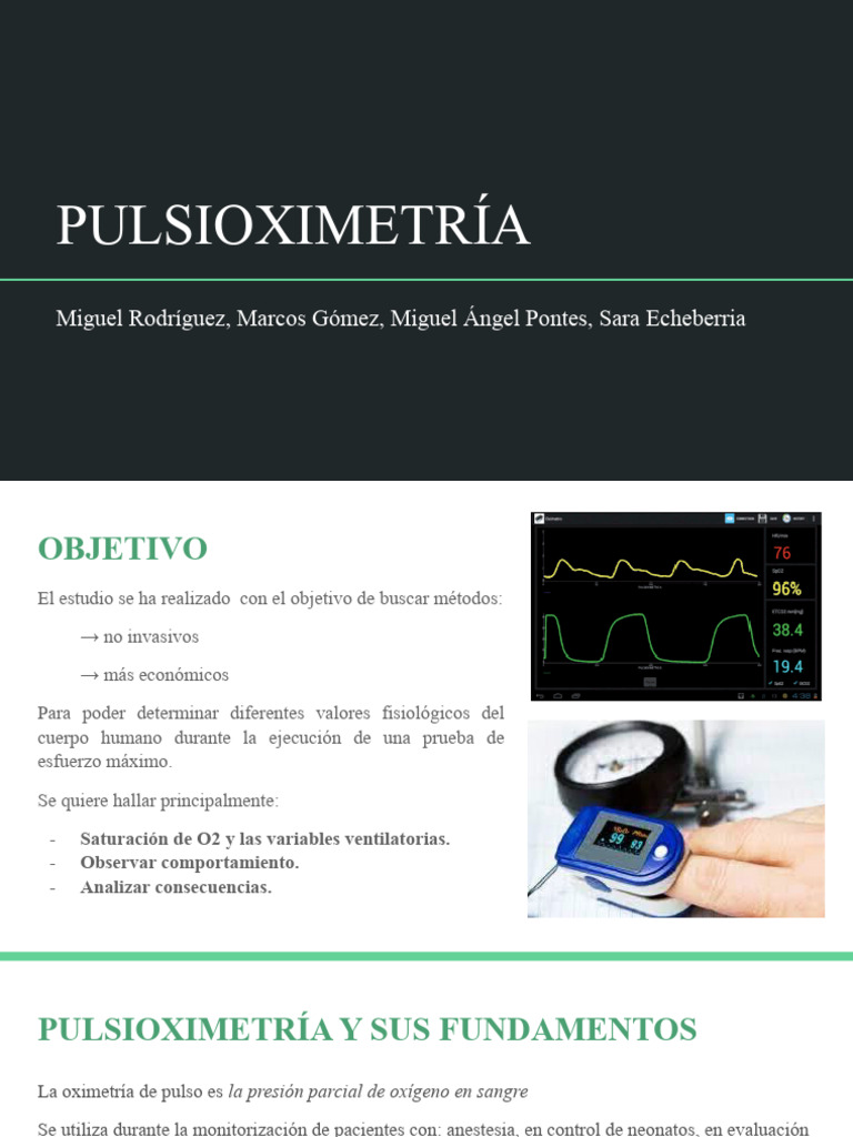 Pulsioximetría | PDF | Medicina | Fisiología