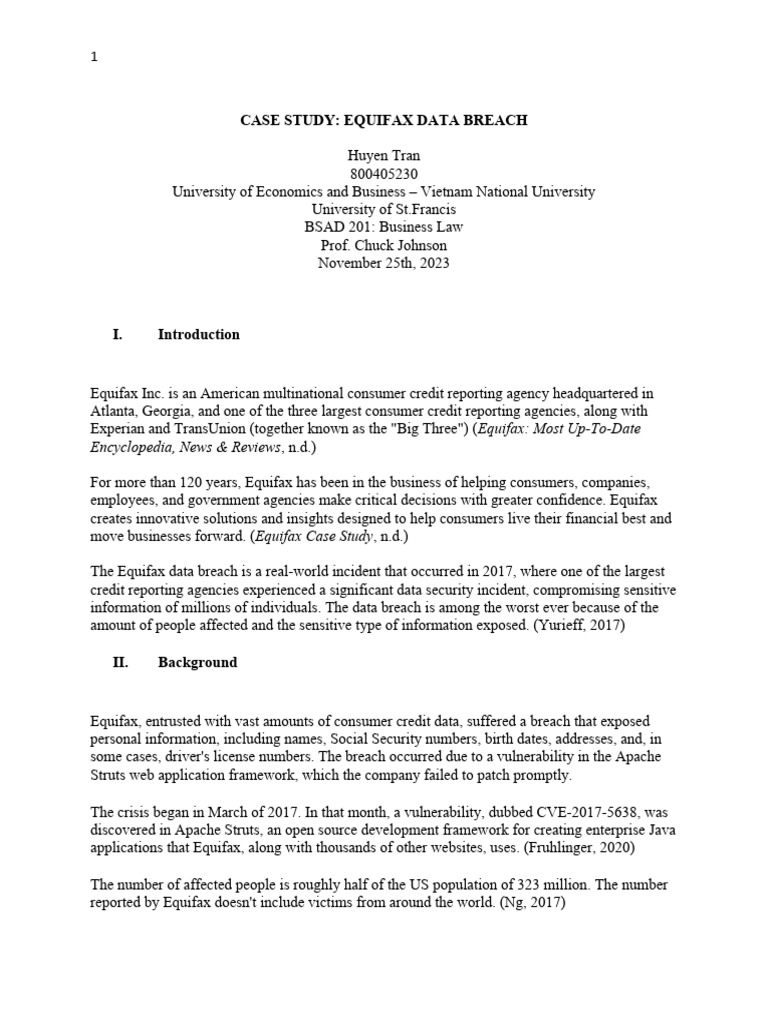 Equifax 2017 Data Breach Analysis | PDF | Computer Security | Security