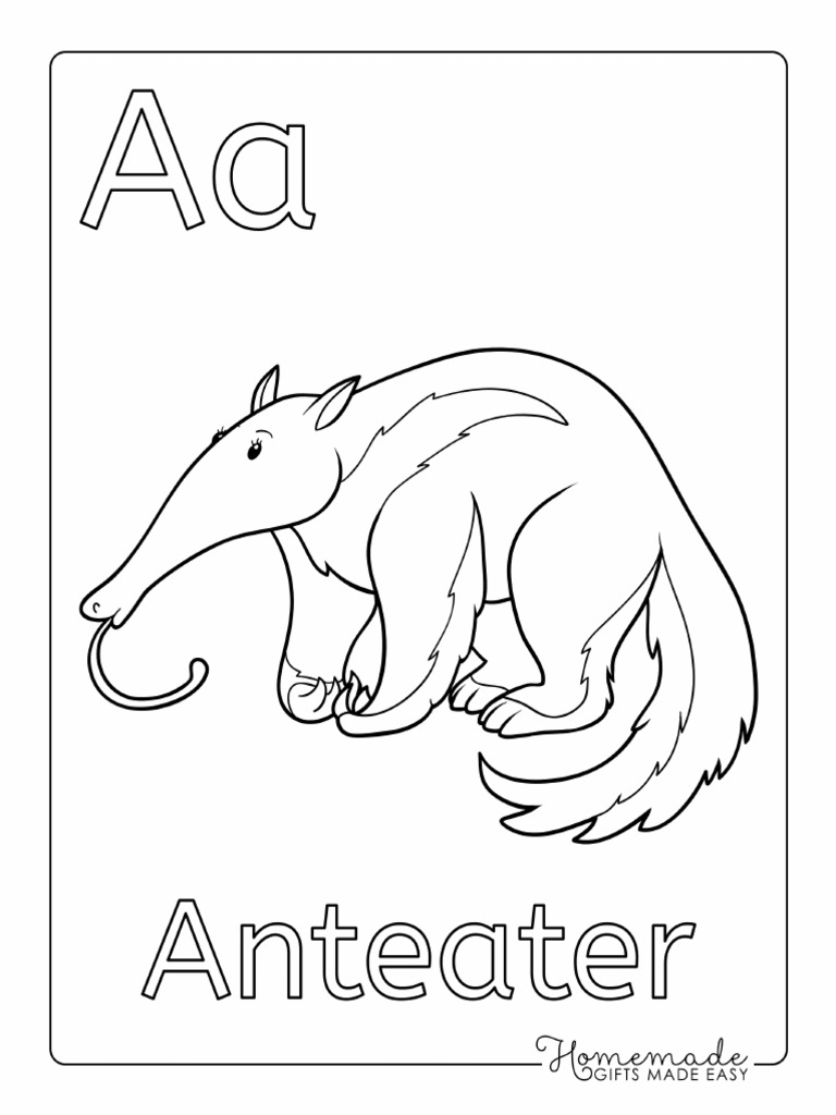 Coloring Sheets For Kindergartners Alphabet A Anteater | PDF