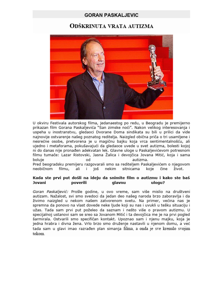 Goran Paskaljevic | PDF