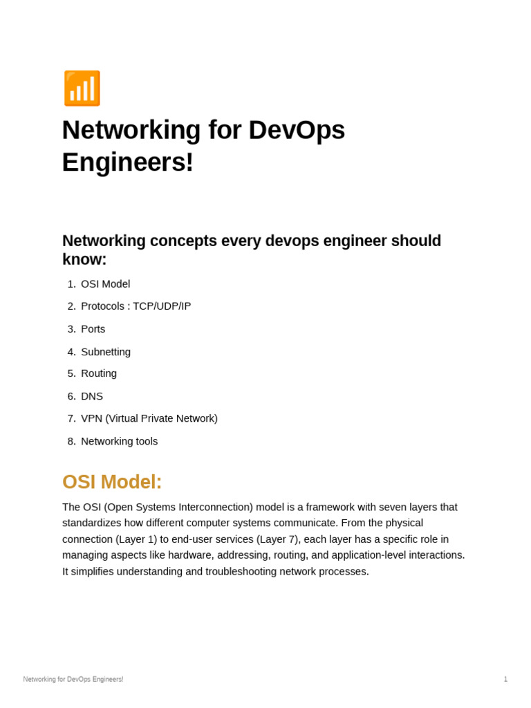 Networking Concepts For DevOps Engineers 170132099 | PDF | Computer Network | Osi Model