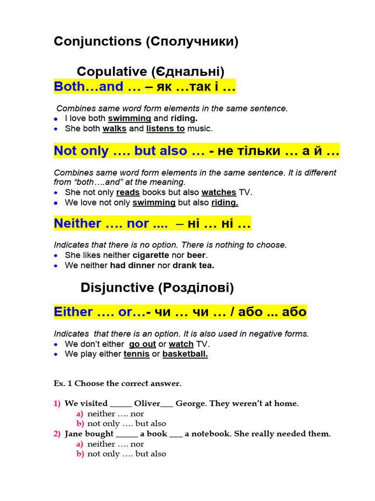 Conjunction S | PDF | Food And Drink | Foods