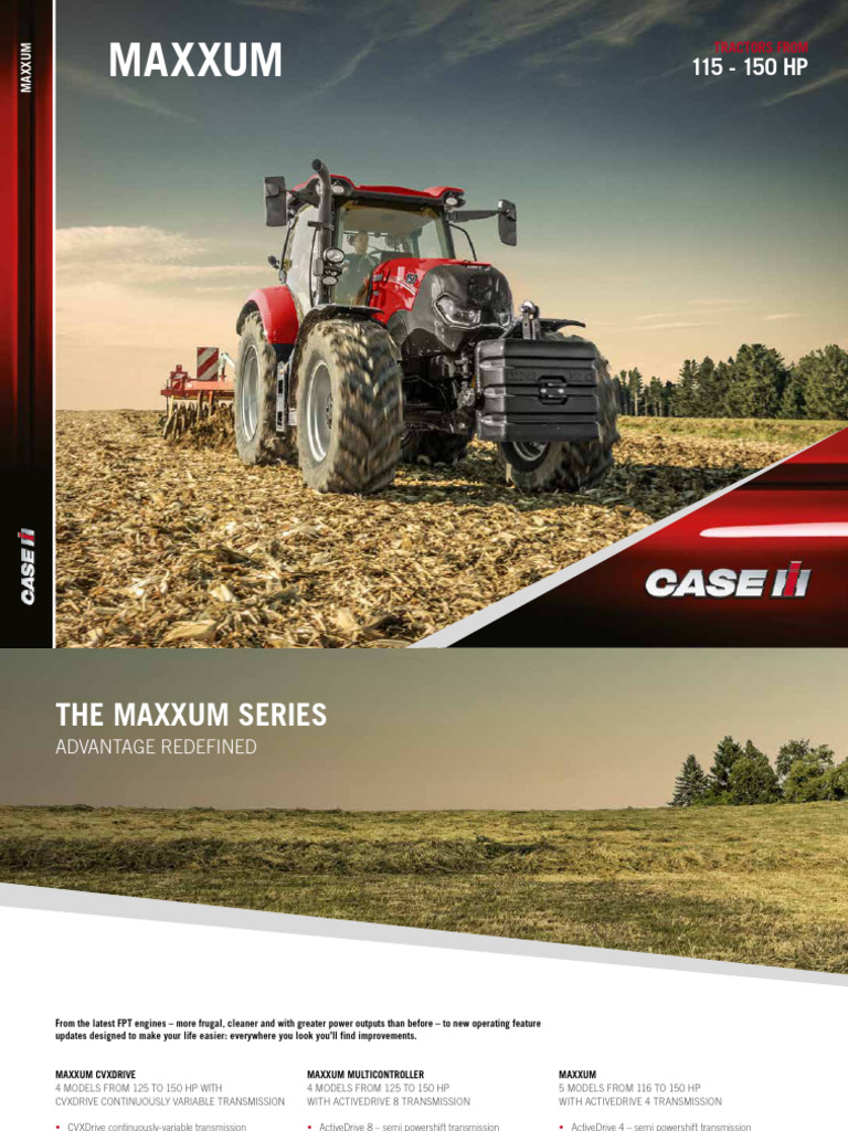 Case IH Maxxum Tractors: 115-150 HP Overview | PDF | Tractor | Manual ...