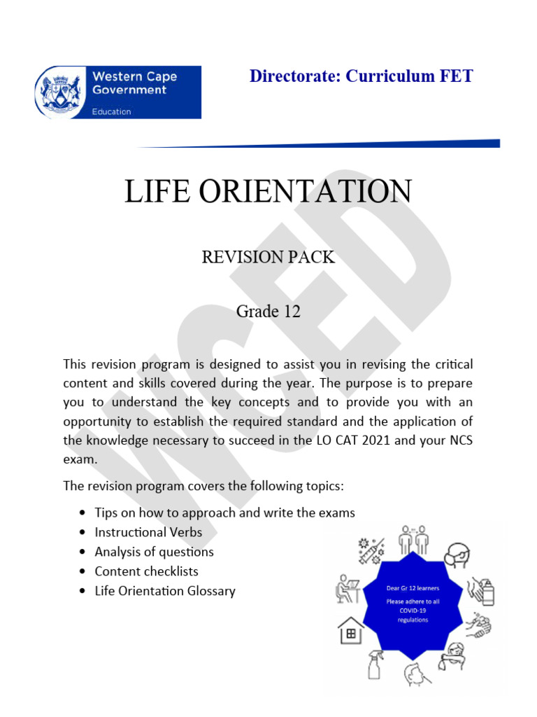 Grade 12 Life Orientation Revision Guide | PDF | Physical Fitness ...