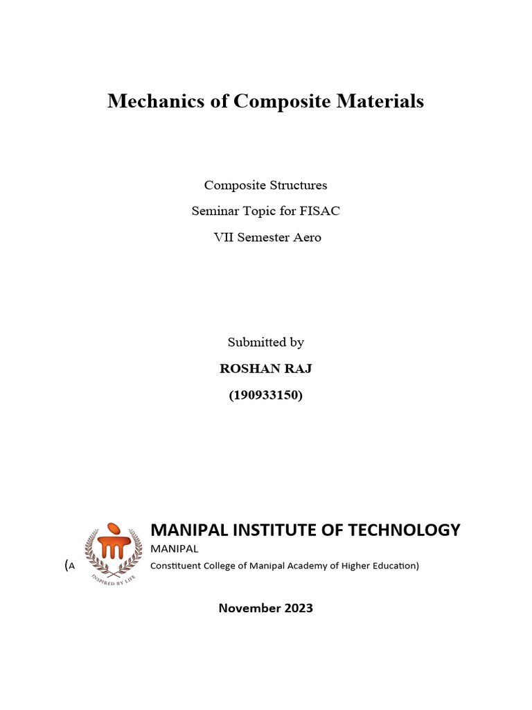 Mechanics of Composite Materials Overview | PDF | Composite Material ...