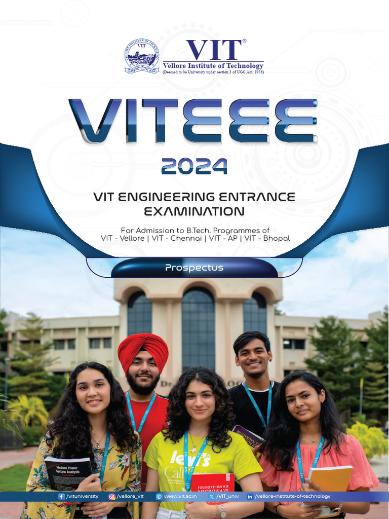 VITEEE 2024 Information Brochure | PDF | Engineering | University And ...