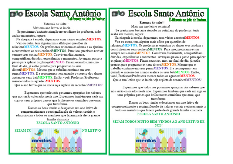 Mensagem de Mentos | PDF