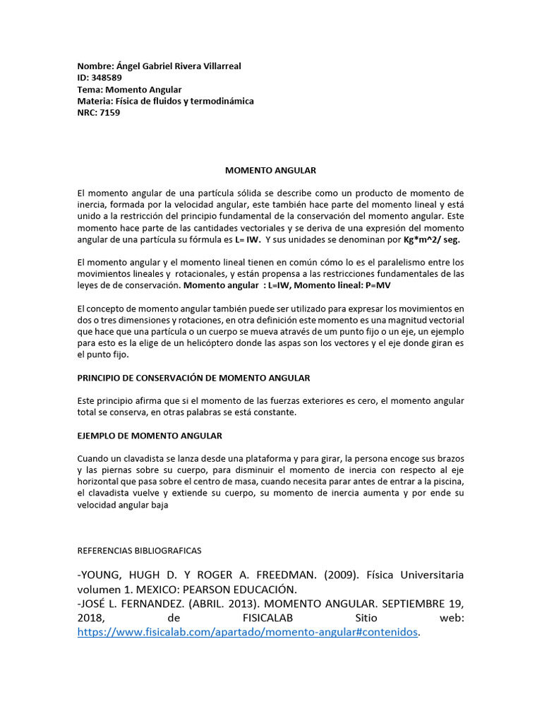 Momento Angular | PDF