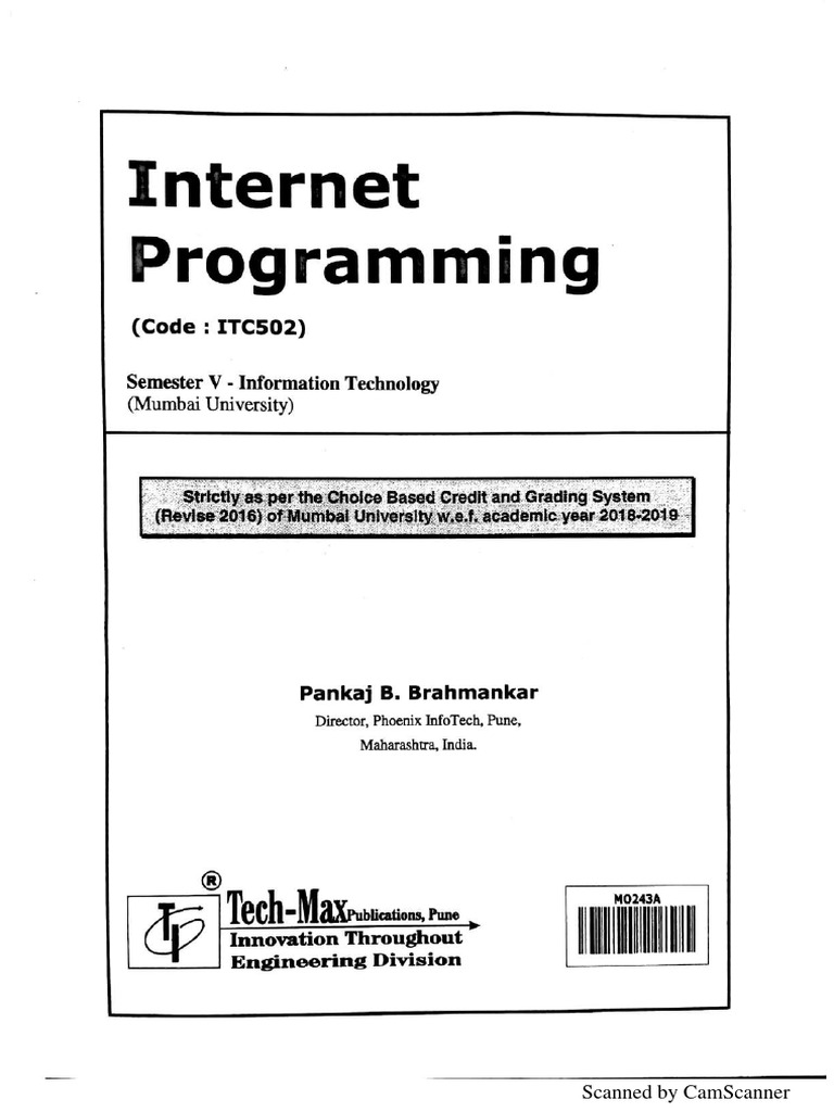 Internet Programming Techmax Semester 5 Information Technology Engineering - Compressed | PDF
