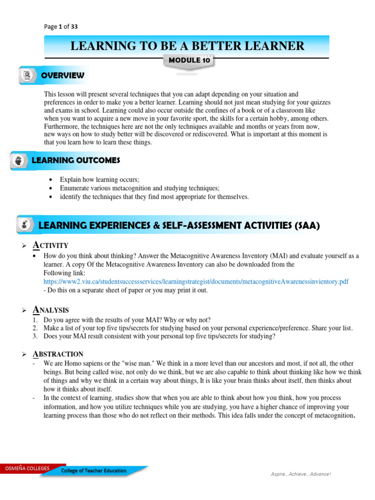 Understanding The Self Final | PDF | Self Efficacy | Metacognition