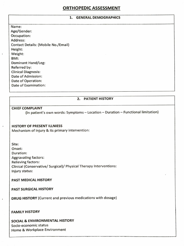 Orthopedic Assessment | PDF | Physical Examination | Physical Therapy