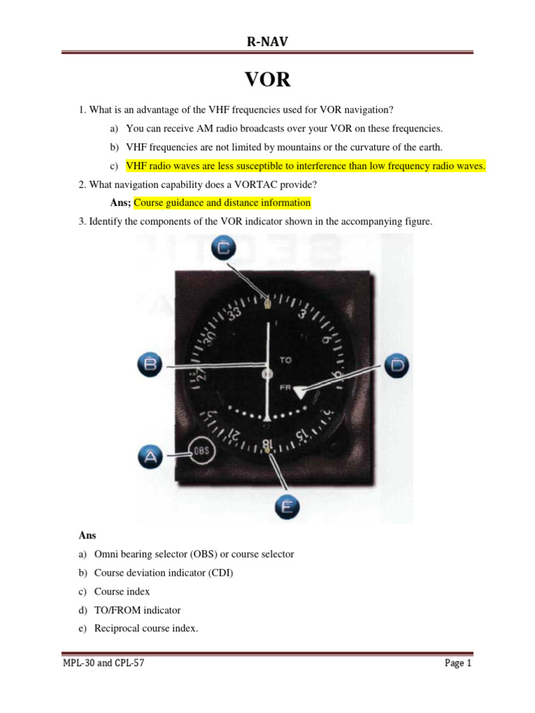 VOR Navigation and Earth Curvature Effects | PDF | Telecommunications ...