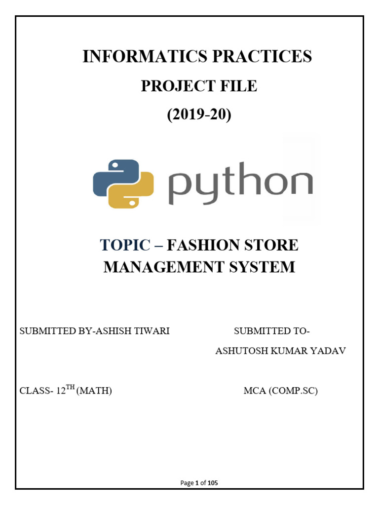 Fashion P | PDF | Python (Programming Language) | Databases