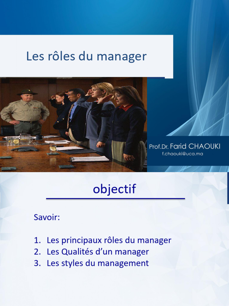 Rôles et Qualités du Manager | PDF | Business | Direction
