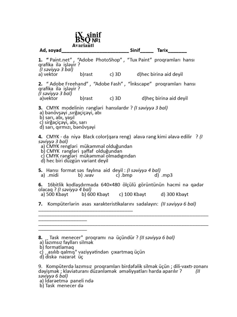 9 BSQ-1 Informatika | PDF