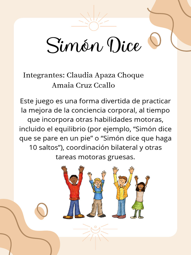 Simón Dice- Educación Física | PDF
