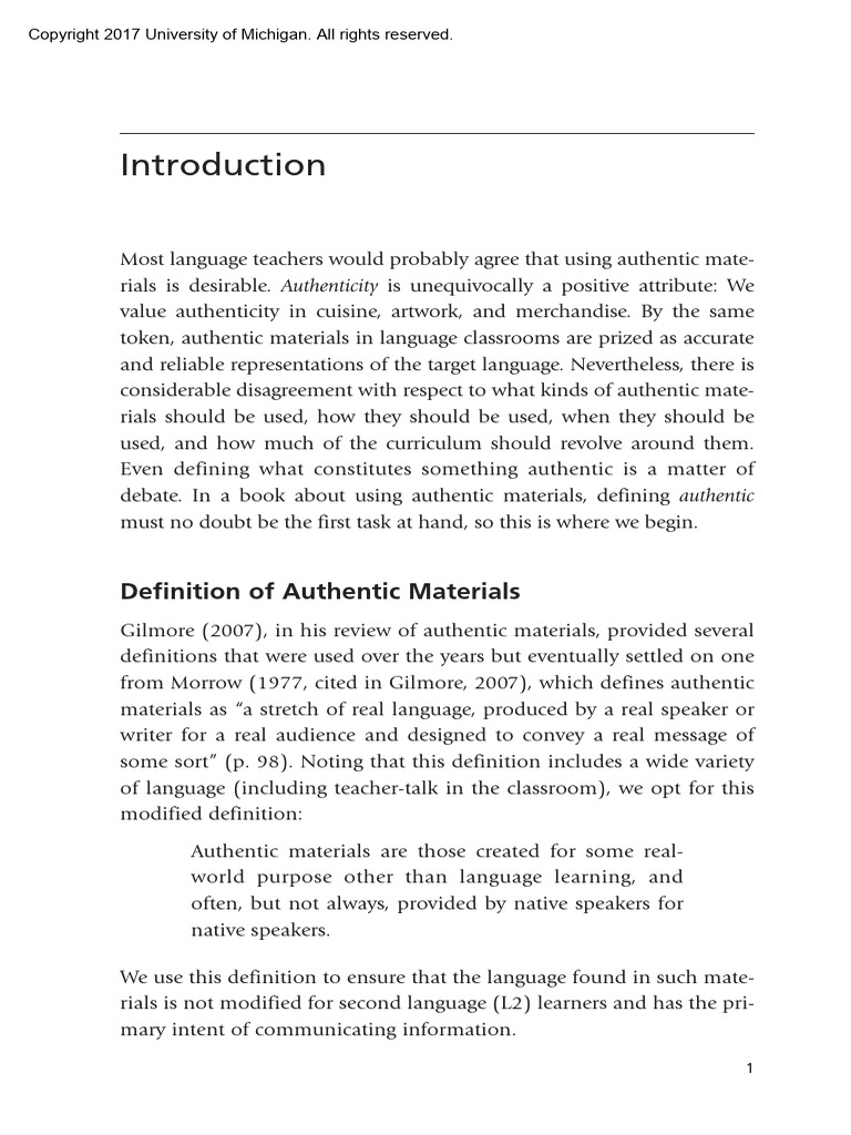 Types of Authentic Material | PDF | English As A Second Or Foreign ...