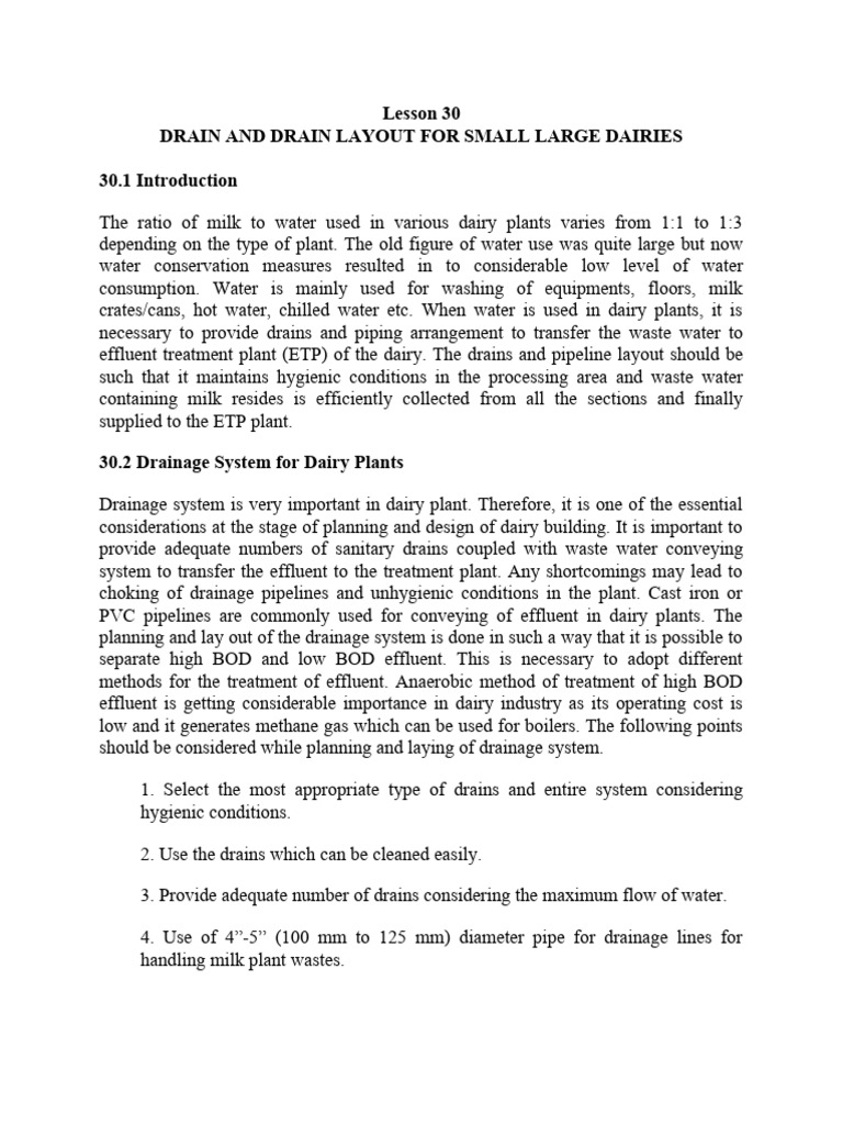 Drain and Drain Layout For Small Large Dairies | PDF | Drainage ...