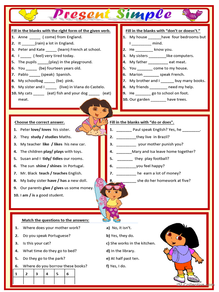 Present Simple Revision Test Pdf