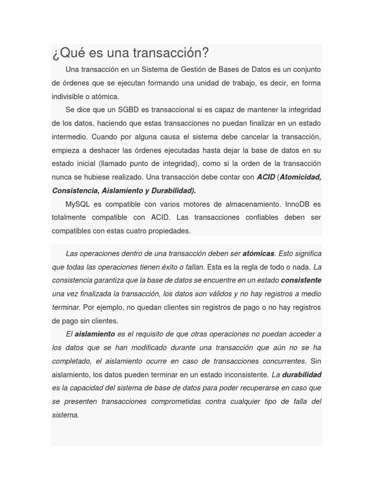 Que Es Una Transacción | PDF | Software | Cibernética