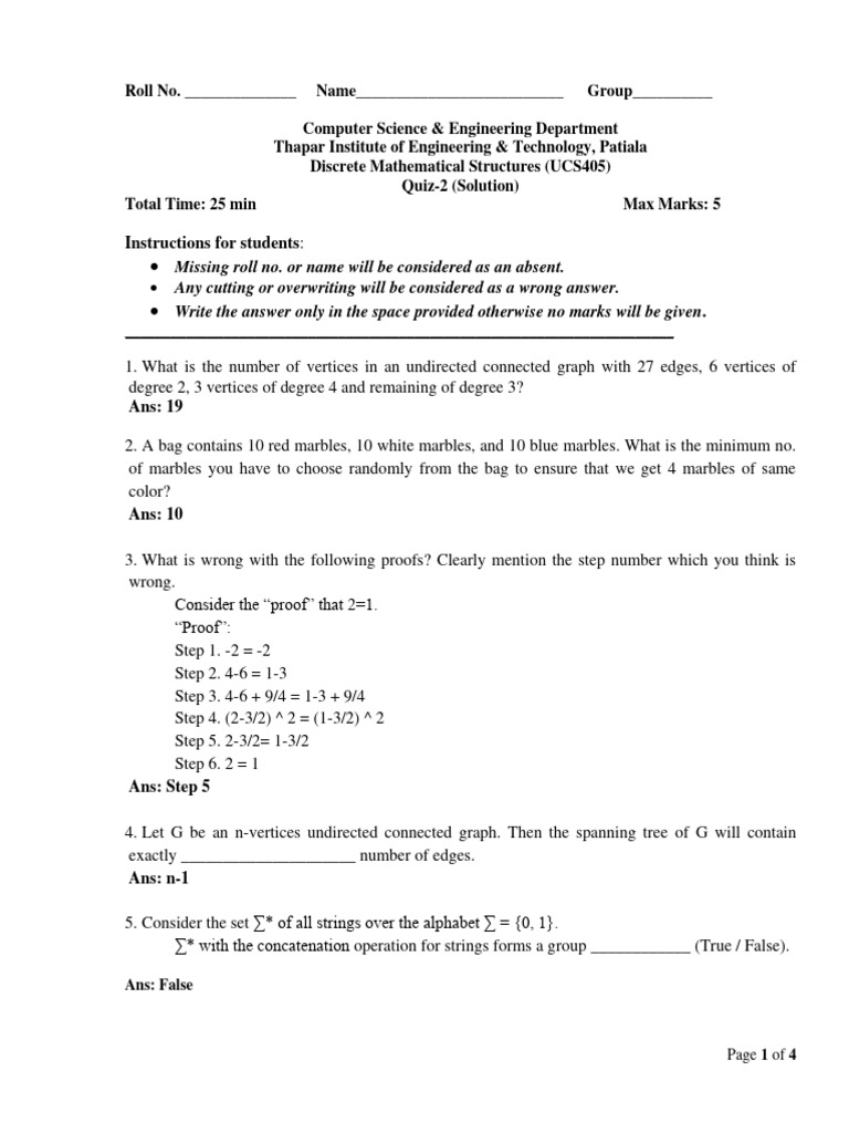 Quiz-2 Solution | PDF | Algorithms And Data Structures | Computational Complexity Theory