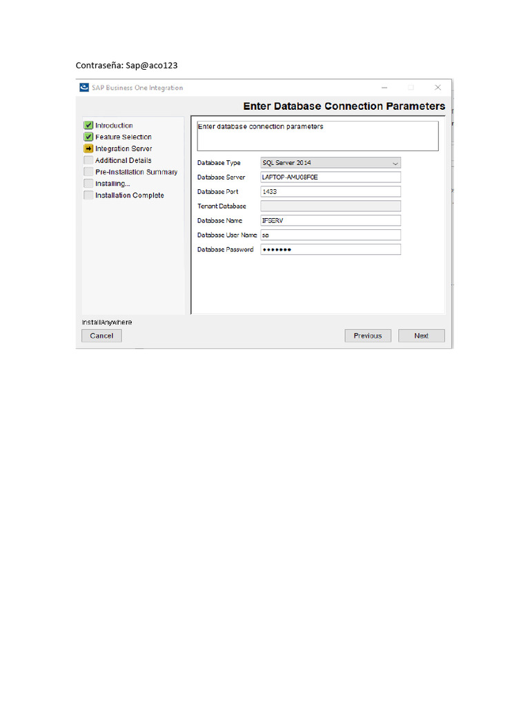Instalacion B1 Integration Framework | PDF Instalacion B1 Integration Framework | PDF