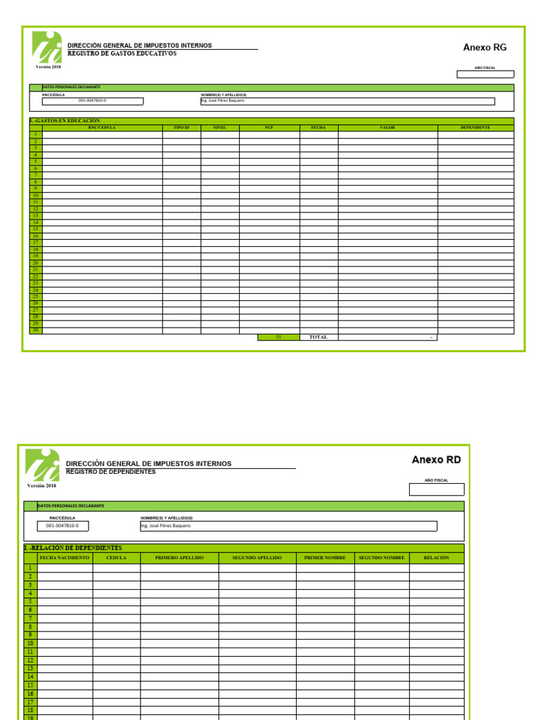 Formulario de Declaracion Jurada IR-1. Darlyn | PDF | Impuesto sobre la ...