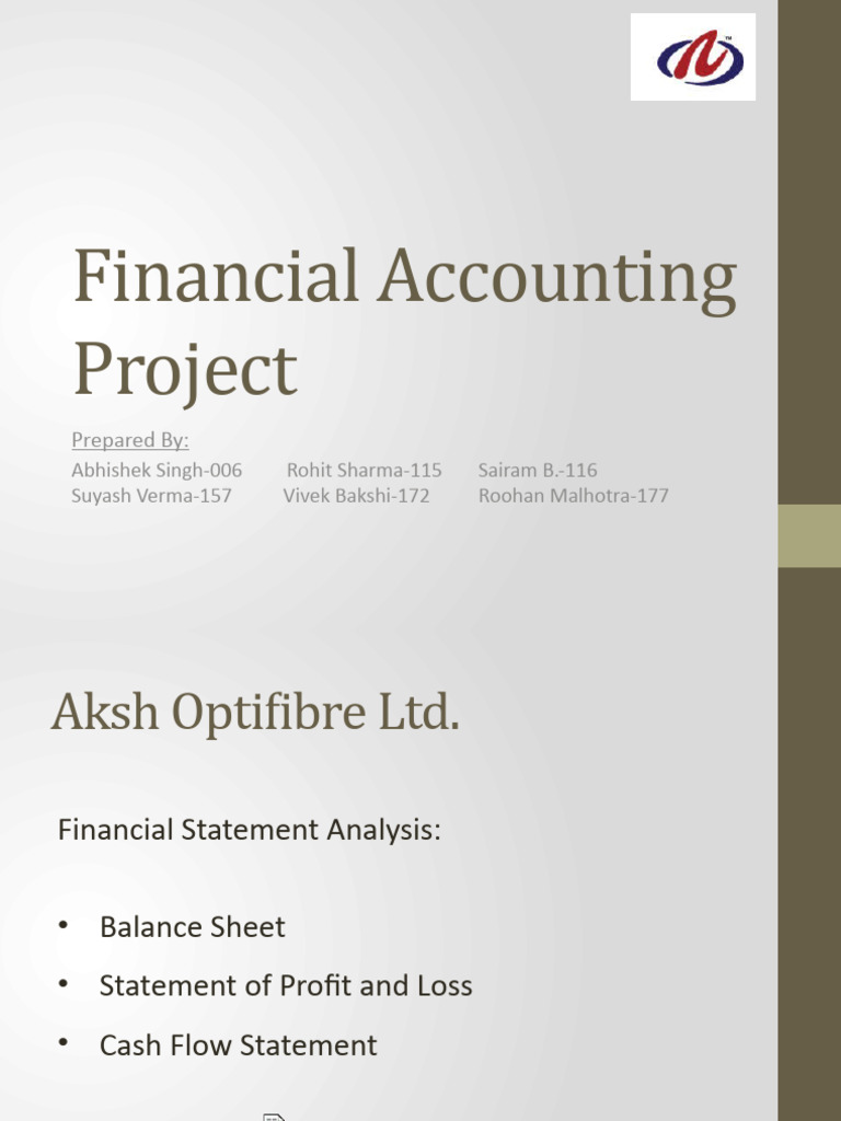 Financial Accounting Project | PDF