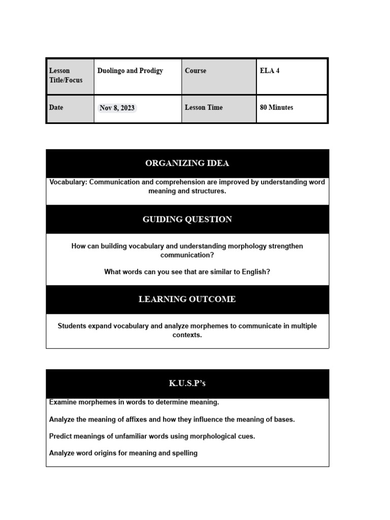 Multiple Lesson Plans | Download Free PDF | Narration | Communication
