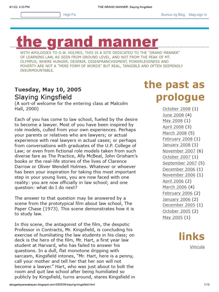 The Grand Manner | Download Free PDF | Thought | Lawyer