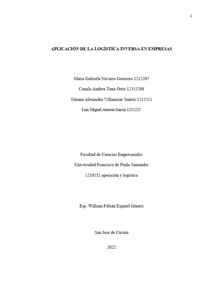 Logística Inversa Examen Final | PDF | Logística | Residuos