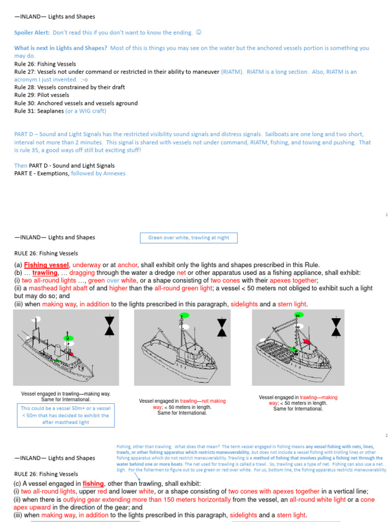 COLREGs Rule 26 Fishing Vessels | Download Free PDF | Shipping | Watercraft