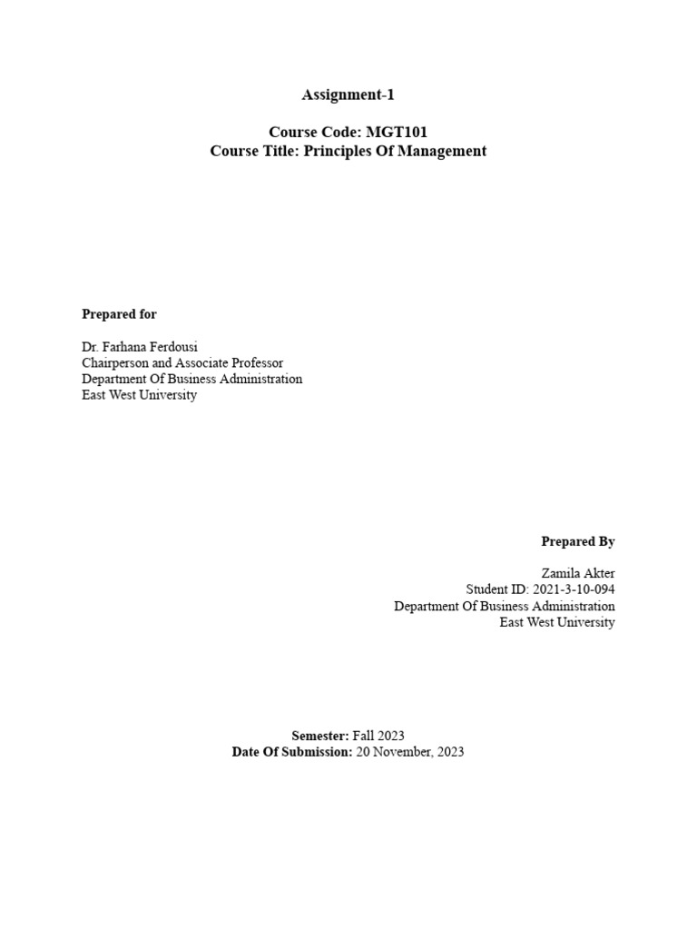 MGT101 Assignment-1 | PDF | Corporate Social Responsibility ...