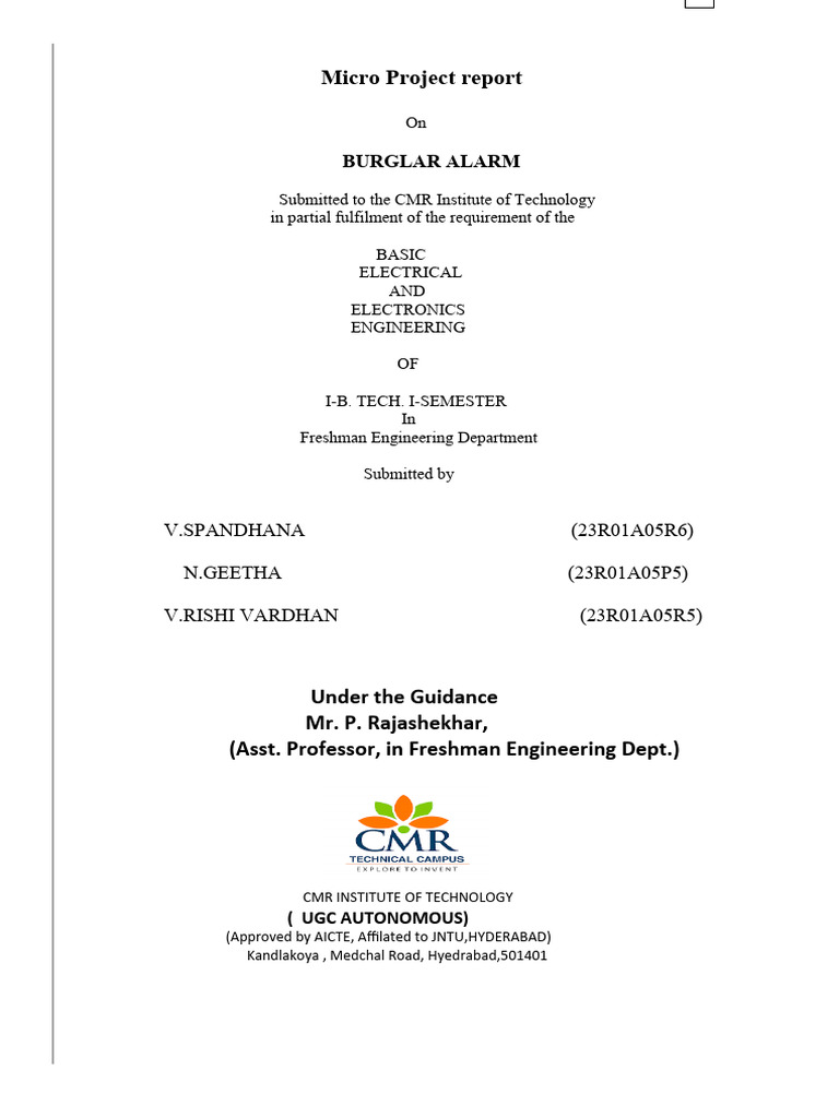 5P5-BURGLAR ALARM Modified | PDF | Security Alarm | Electrical Engineering