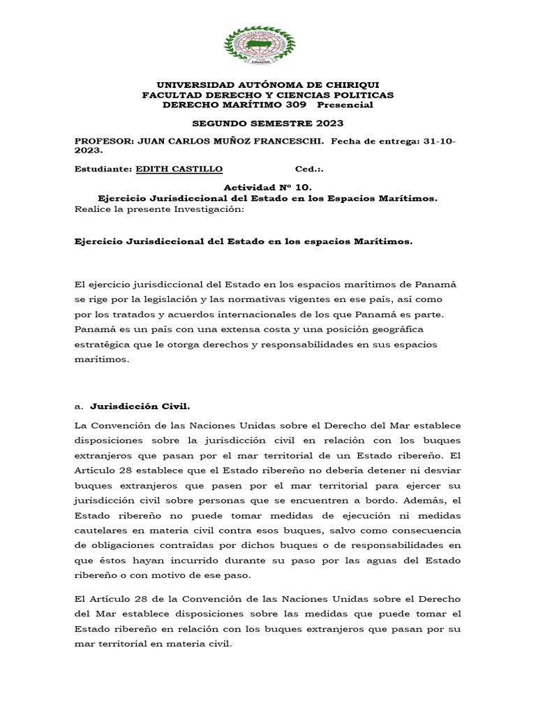 Asignacion 10 | PDF | Jurisdicción | Aguas territoriales