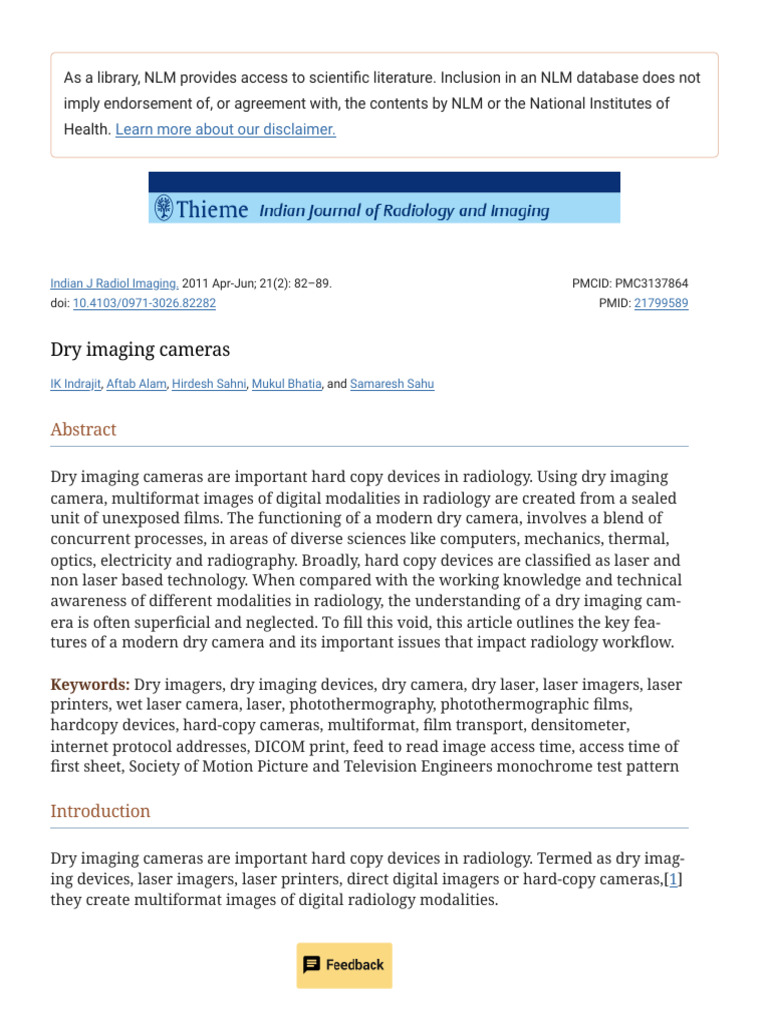 Dry Imaging Cameras - PMC | PDF | Pixel | Image Resolution