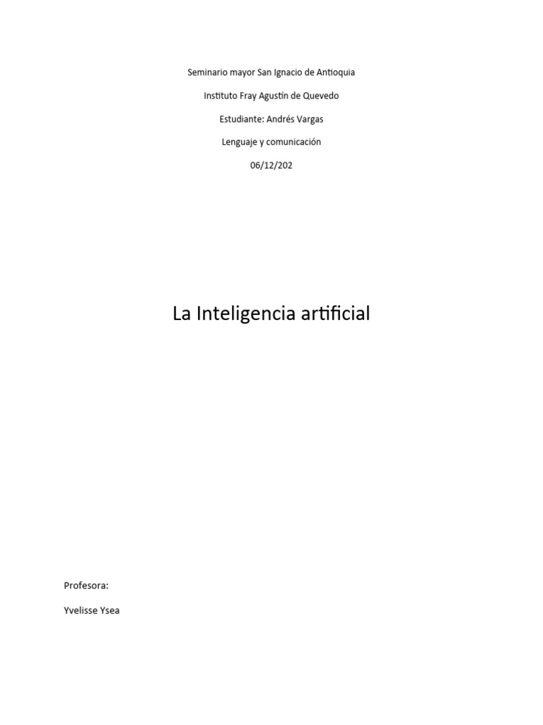Inteligencia Artificial | PDF | Inteligencia artificial | Inteligencia (IA) y semántica