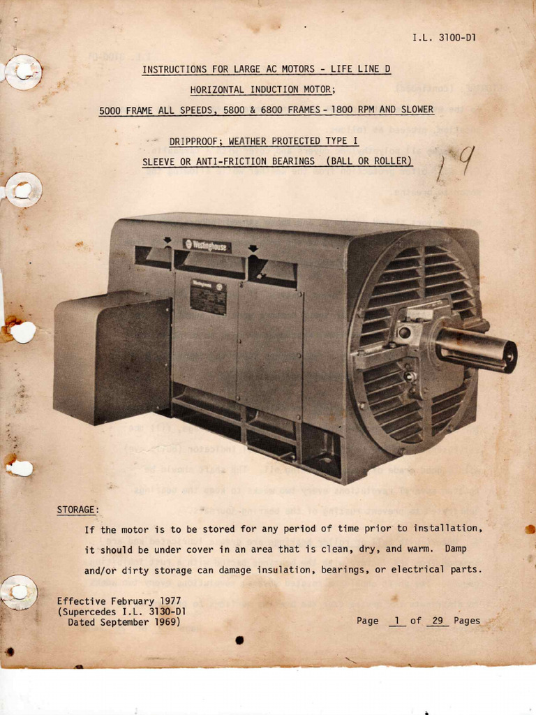 10.-Manual Operacion Motor Westinhouse 800 HP | PDF