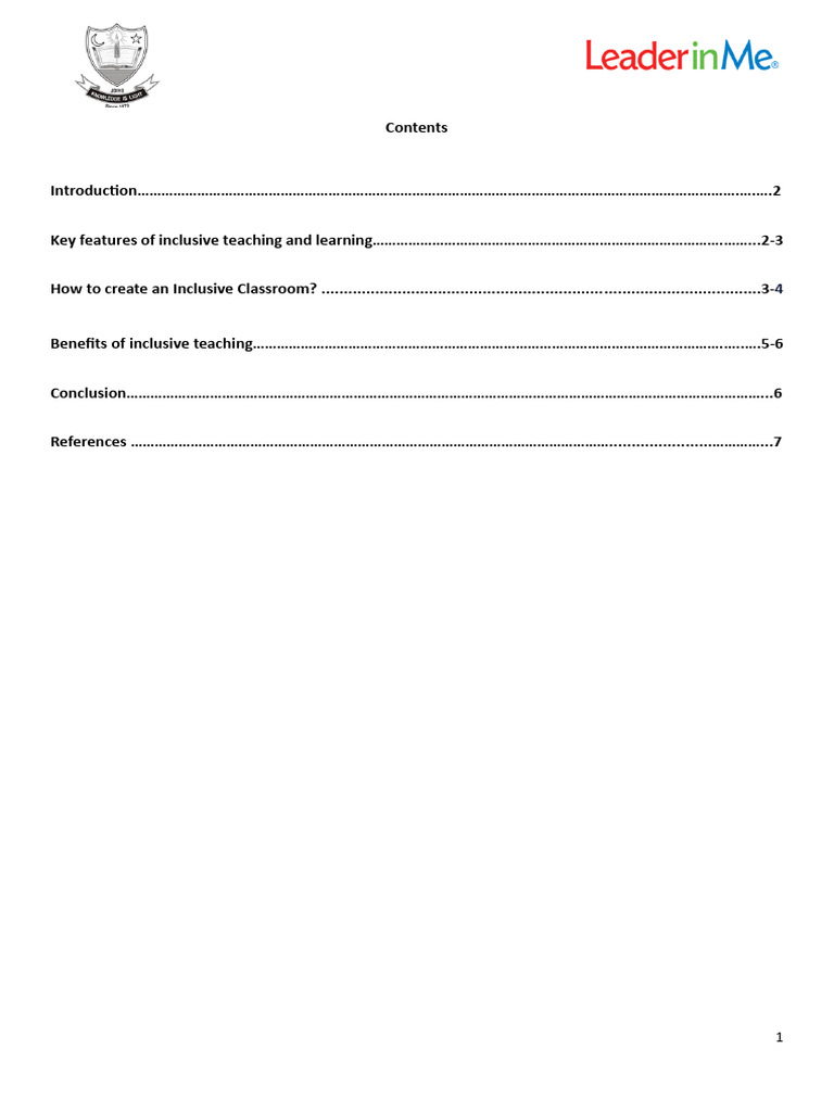 Inclusive Classroom | PDF | Learning Styles | Learning