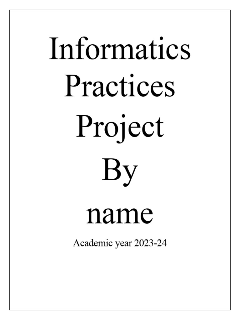 Informatics Practices Practical 12 Class Pdf Table Database Databases