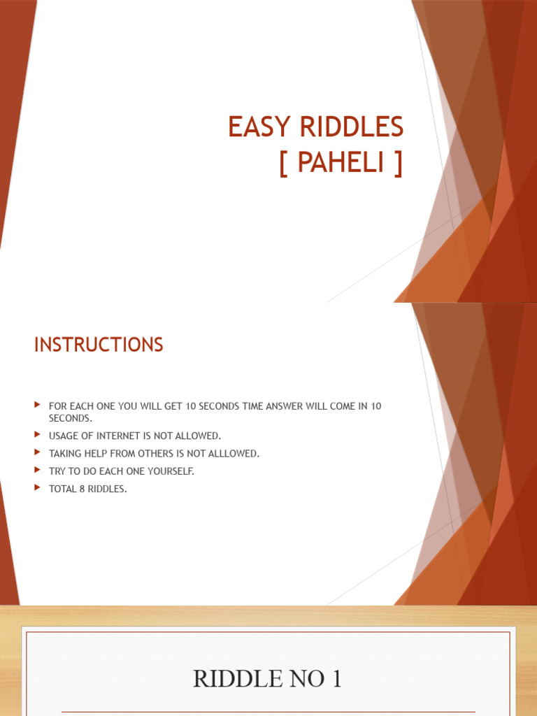 Easy Riddles | PDF