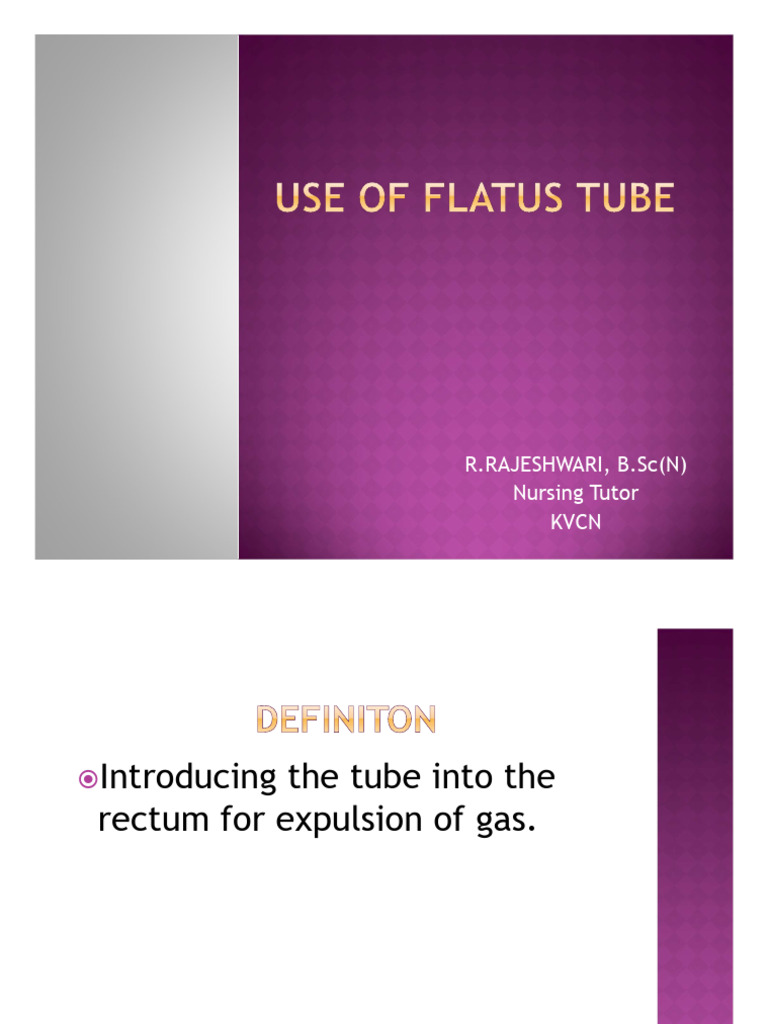 Use of Flatus Tube | PDF
