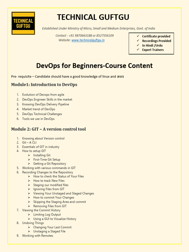 DevOps For Beginners-Course Content | PDF | Computer Engineering | Computing