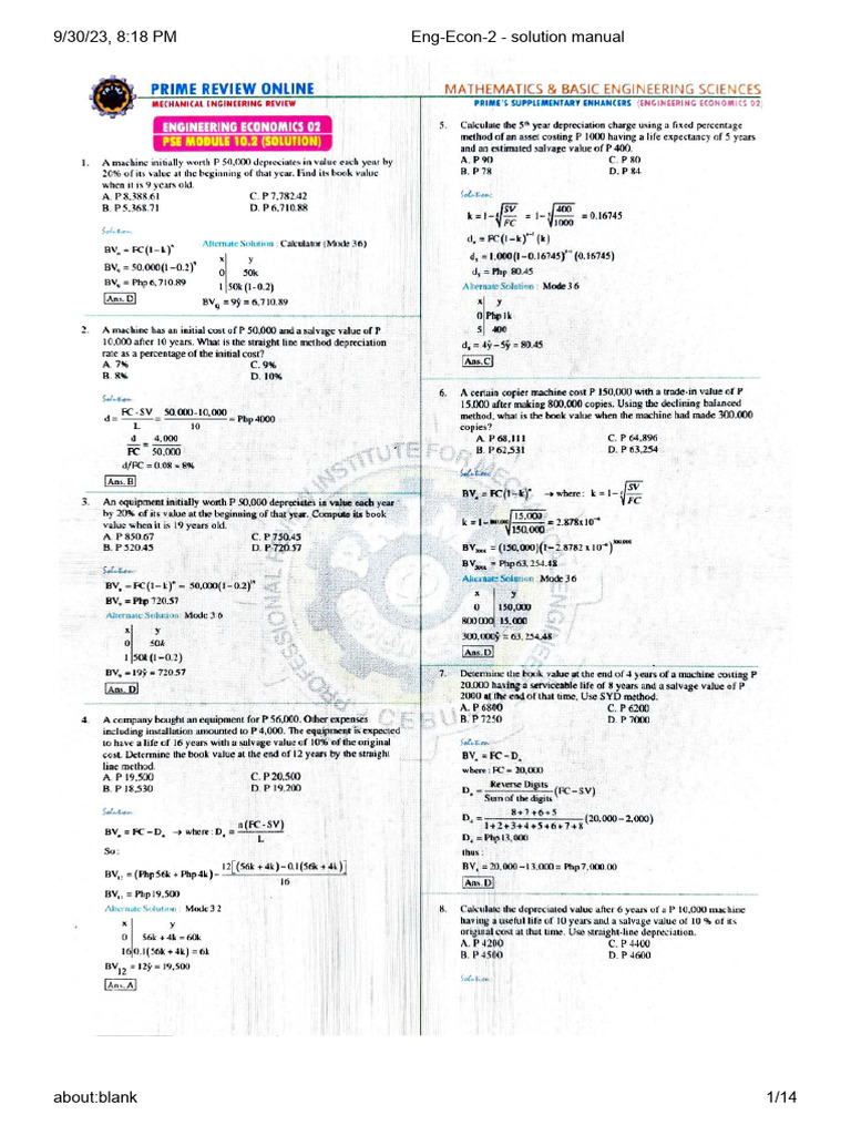 Eng-Econ-2 Solution Manual | PDF | Physical Sciences | Engineering