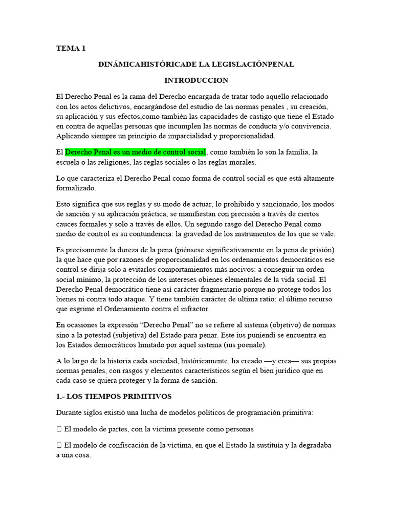 Penal 1 | PDF | Derecho penal | Castigos