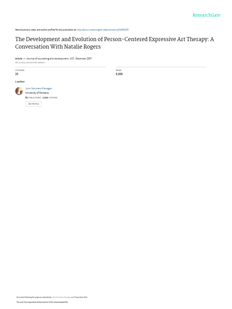 The Development and Evolution of Person-Centered Expressive Art Therapy - A Conversation With ...