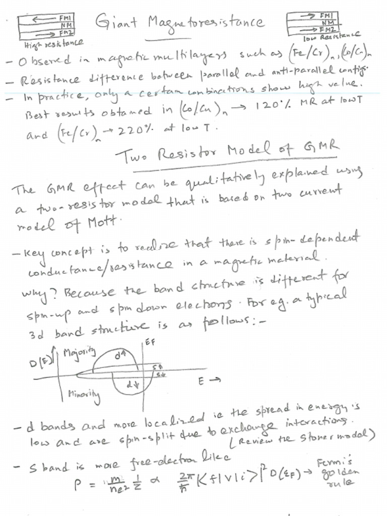 Derivation of GMR and TMR Formula | PDF